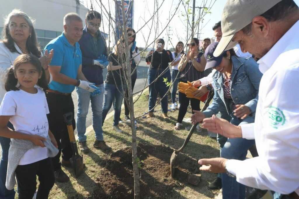 Gobierno municipal y Aditivos Mexicanos reforestan Avenida México